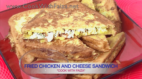 FRIED CHICKEN & CHEESE SANDWICH | COOK WITH FAIZA