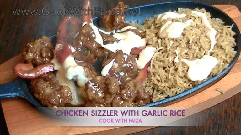 CHICKEN SIZZLER WITH GARLIC RICE | COOK WITH FAIZA